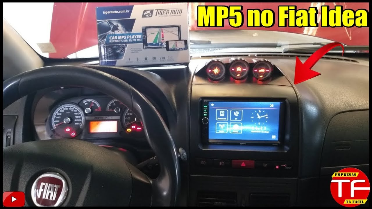 Como instalar aparelho de som MP5 ou multimídia 2 din no Fiat Idea ...