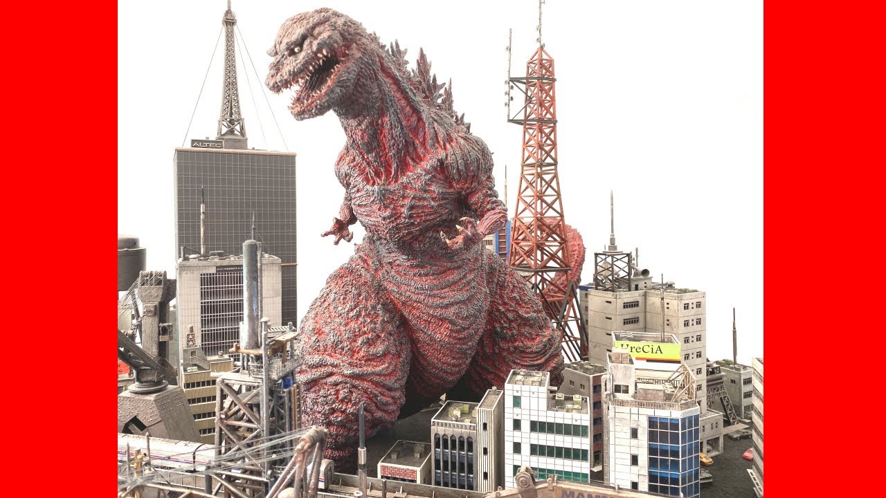 N SCALE CITY BUILDINGS, CRANE SHIP, SHIN GODZILLA DIORAMA X-PLUS - YouTube