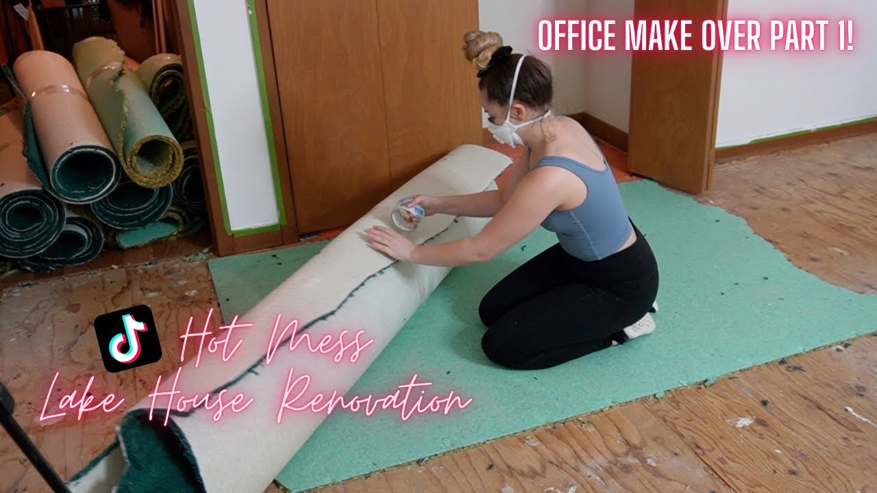 OFFICE MAKEOVER PART 1 | HOT MESS LAKE HOUSE RENOVATION | LEXI DIY ...
