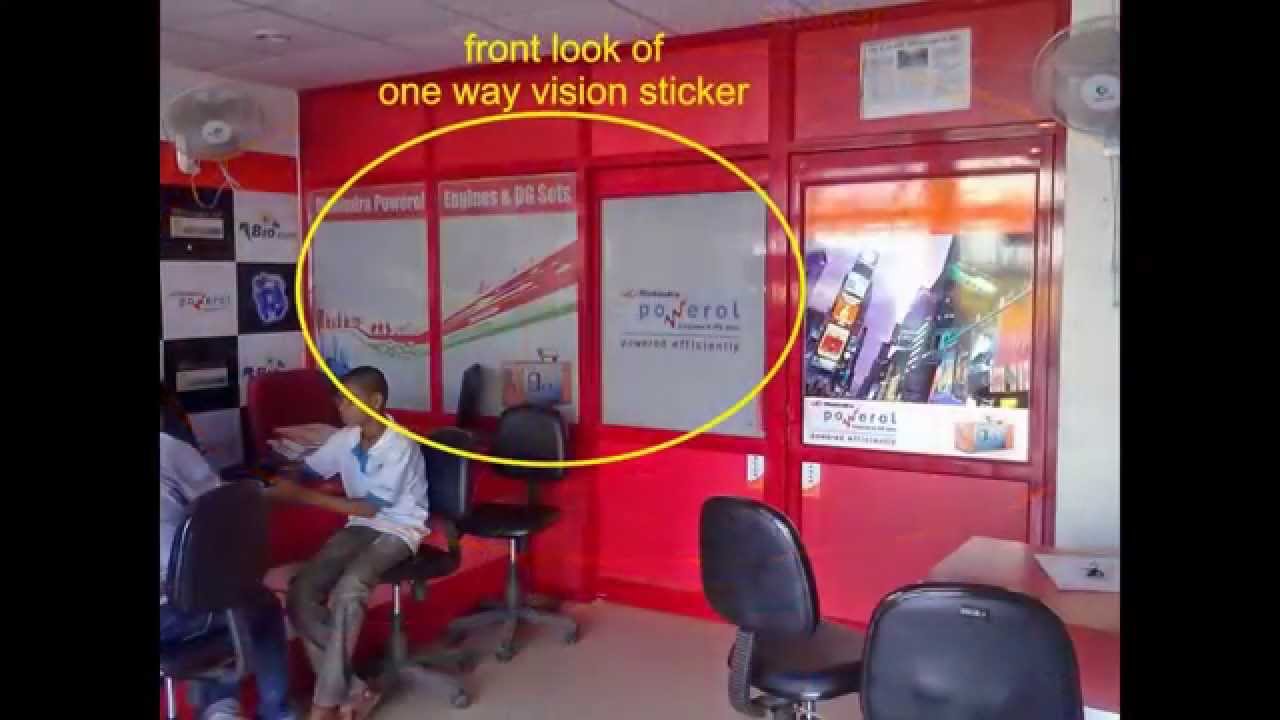 front look of one way vision sticker - YouTube