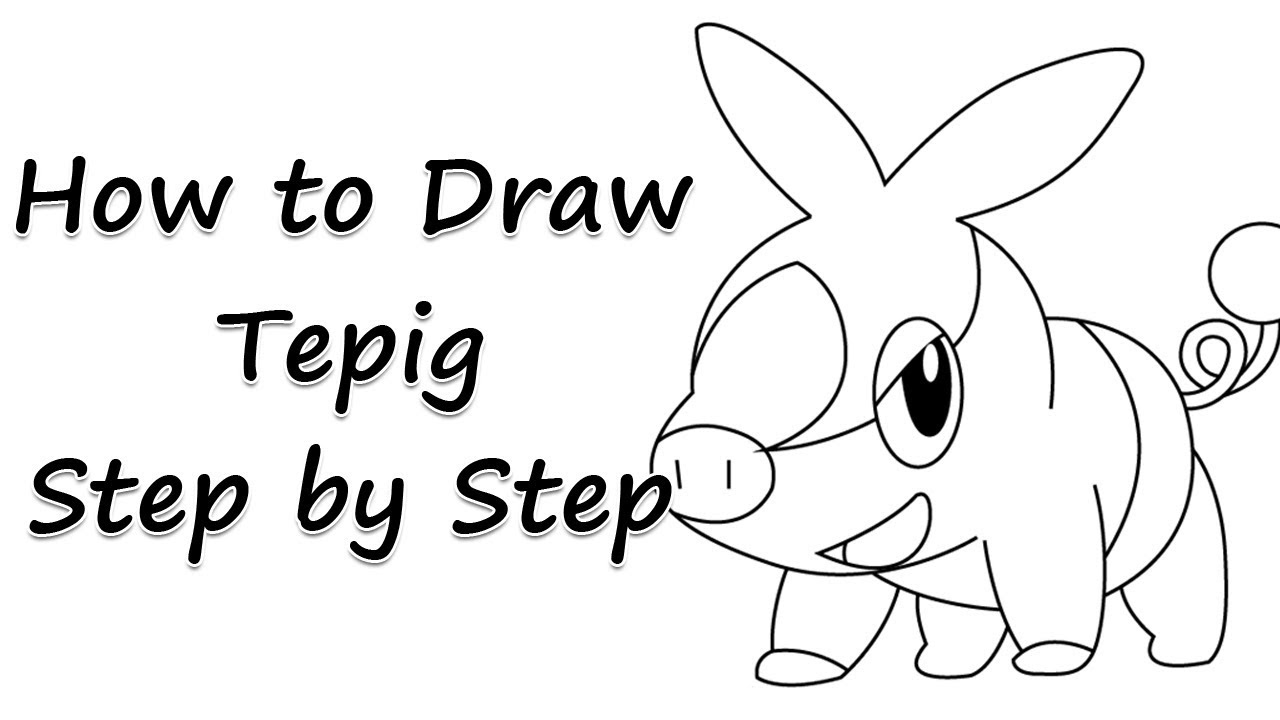 How to Draw Tepig Step by Step - by Laor Arts - YouTube