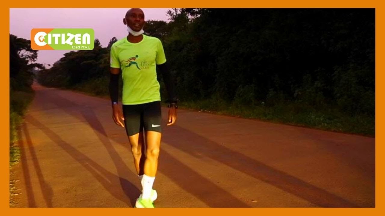Recreational runner takes part in charity marathon in Ngong - YouTube