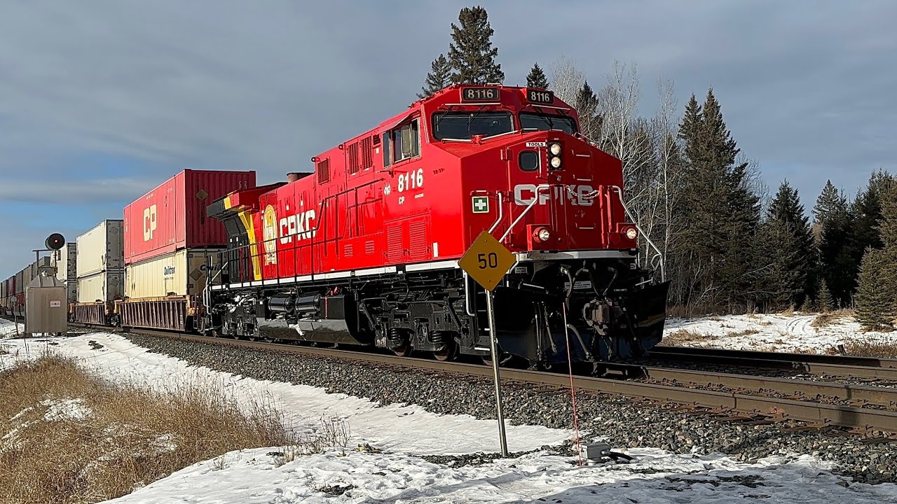 Chasing CPKC 8116 nee CP 9606 east - YouTube