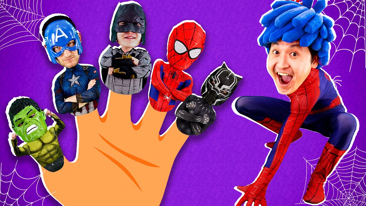 Finger Family | Spiderman, Hulk, Panther | Nursery Rhymes & Kids Songs ...