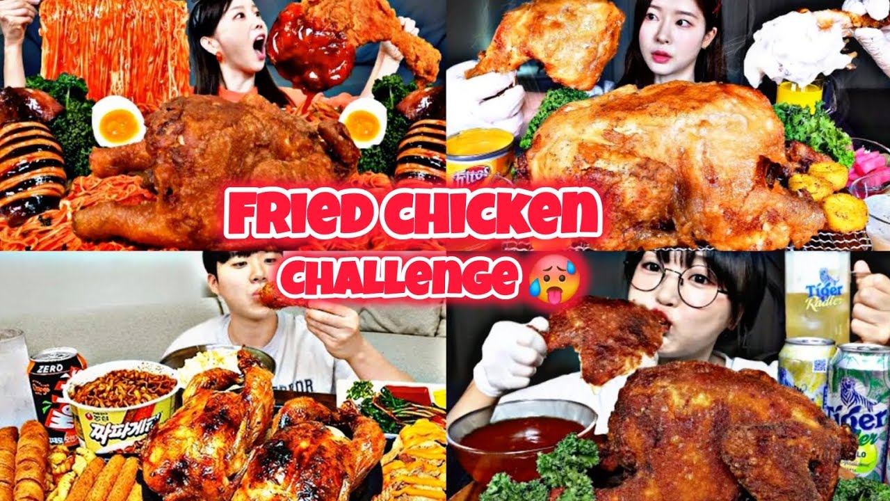 MUKBANG ASMR Korean Spicy Spicy Fried Chicken Challenge 🍗🍖🍜🥵🔥 - YouTube