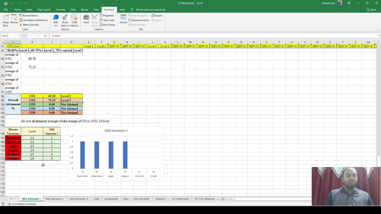 CO-PO Attainment || Course Outcome - Program Outcomes Attainment ...