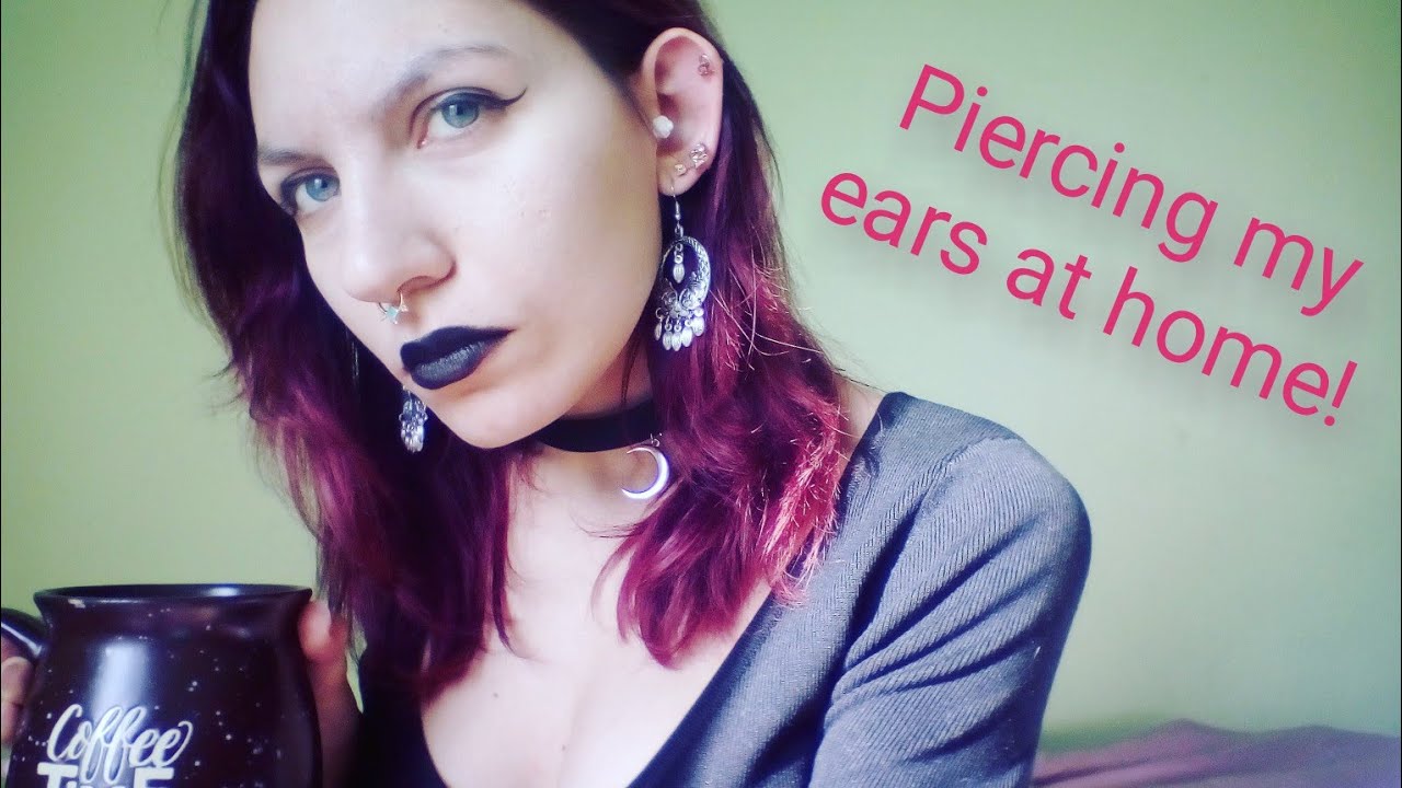 Piercing my ears at Home! // STORYTIME - YouTube