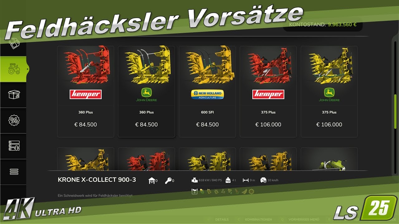 LS25 / FS25 🚜 - Häckseltechnik- Feldhäcksler Vorsätze - 4K - YouTube