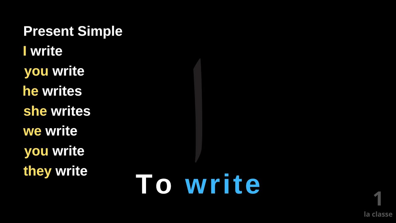 To write - Present simple - YouTube