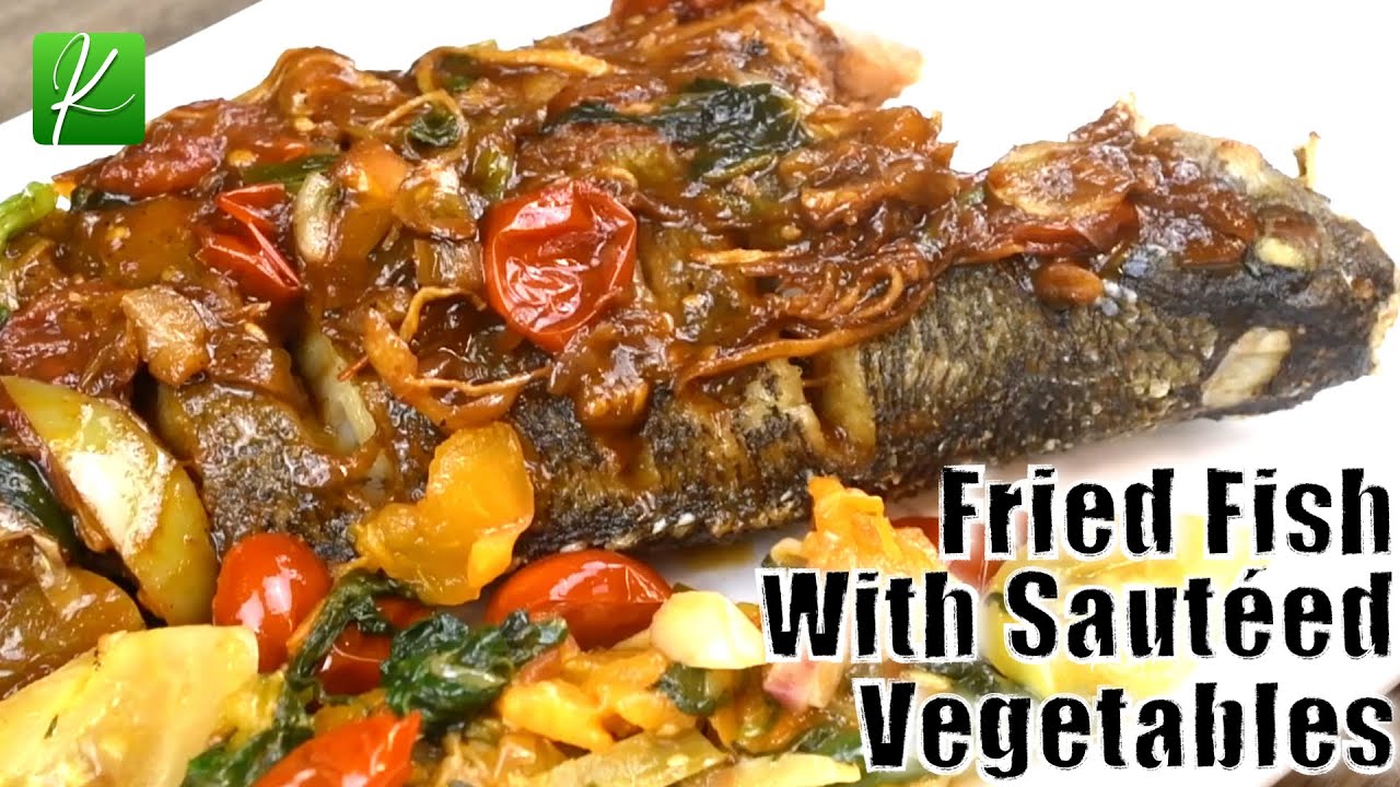 Fried Largemouth Bass with Sautéed Vegetables | Fried Fish - YouTube