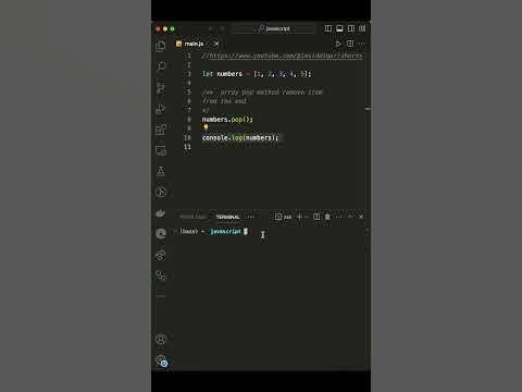 JavaScript Array Pop Function #javascript #tutorial - YouTube
