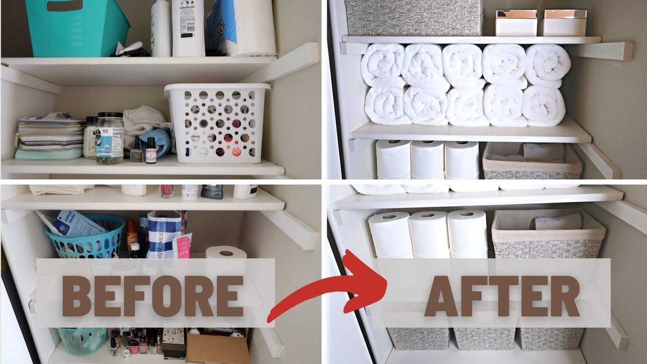 LINEN CLOSET ORGANIZATION | Step By Step Transformation - YouTube