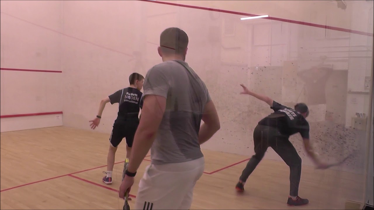 MV: V1: 3/4 Squash Court Play: Jack, Jamie, Gillian & Isaac - YouTube