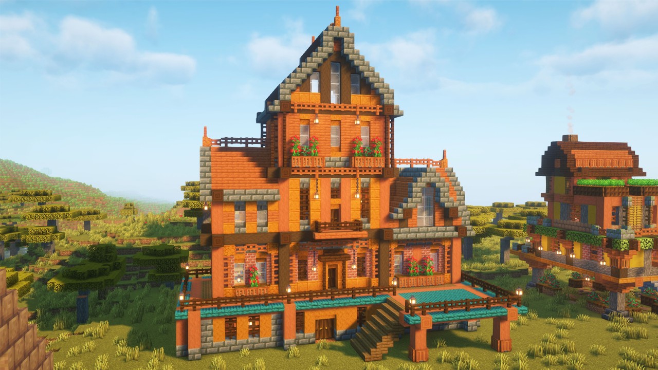 How to build Savanna Mansion - Minecraft Tutorial - YouTube
