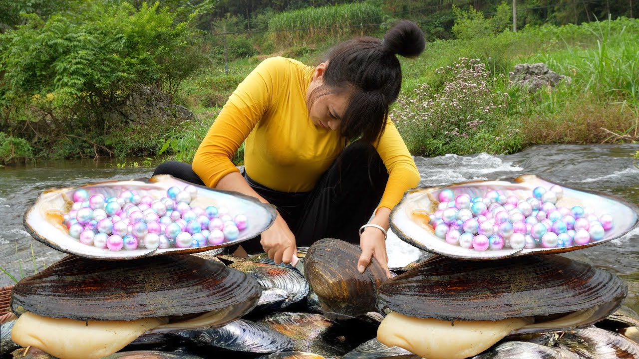 😈👿 The girl caught a mutated giant clam, and the crystal brought ...