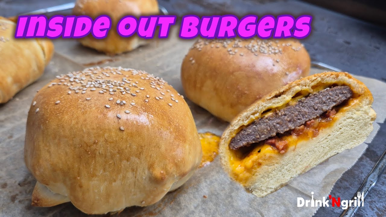 Inside out cheese burgers with apple BBQ sauce #burgers #insideout # ...