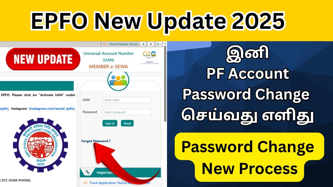 How to Create PF Account Password in Tamil | PF Password Change New ...