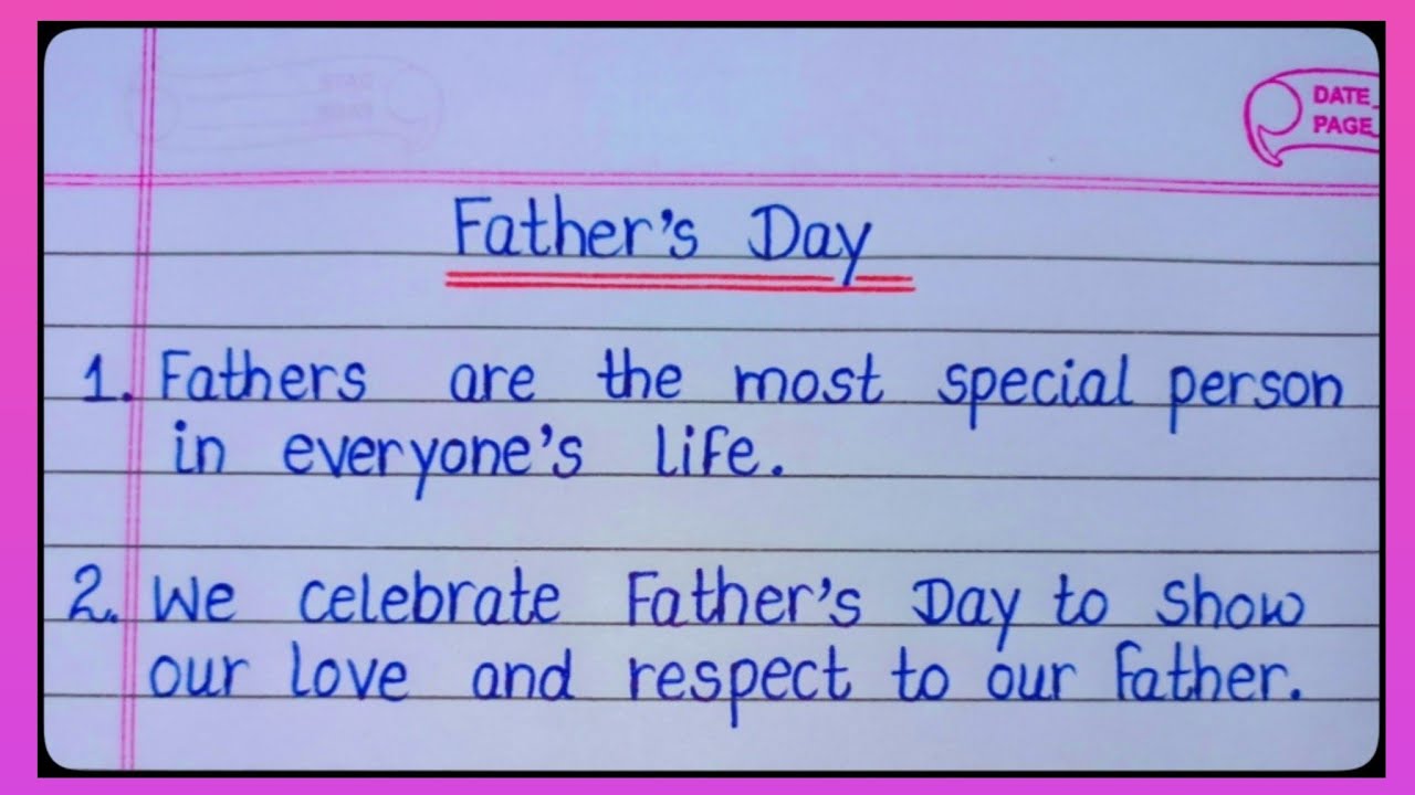 10 Lines Essay On Father's Day/Essay On Father's Day In English/Essay ...