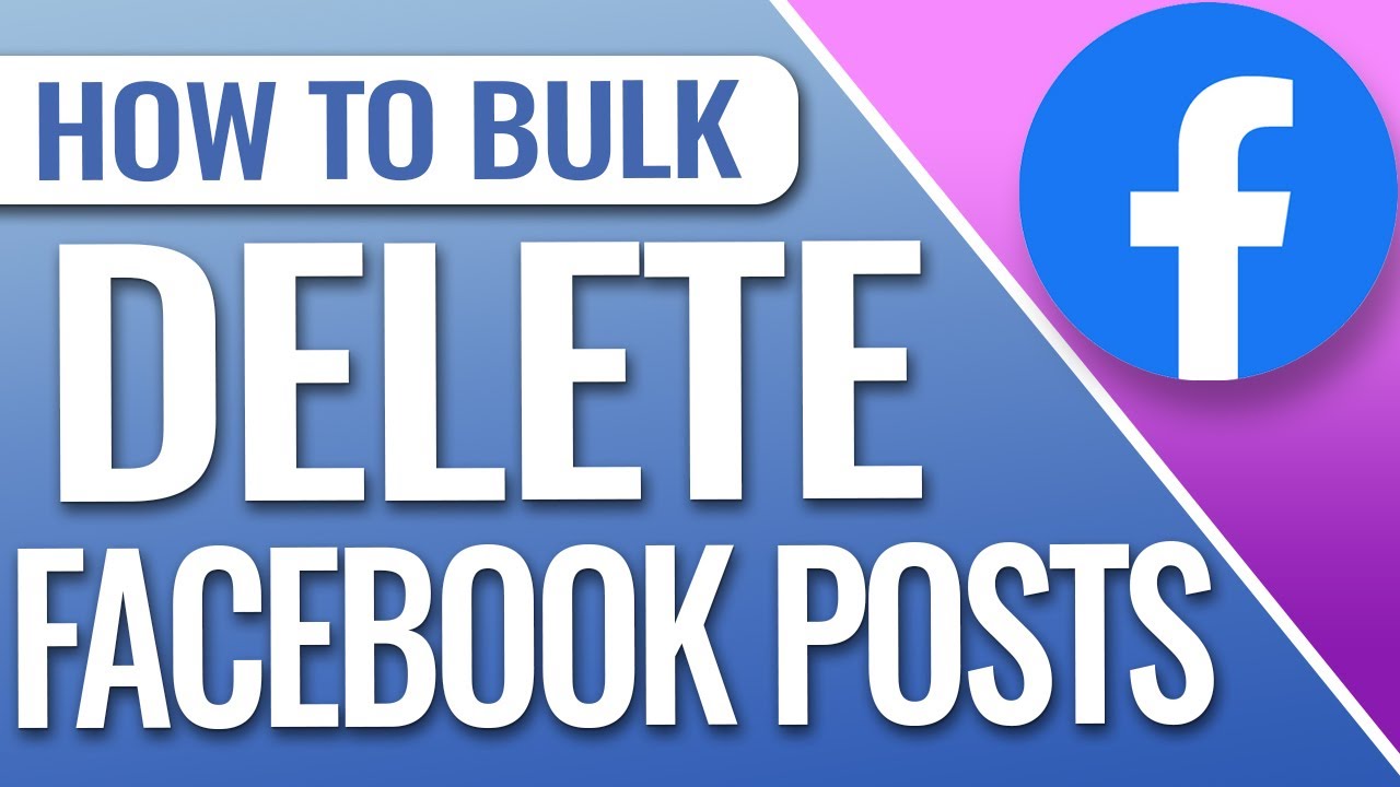How To Bulk Delete All Facebook Posts - YouTube