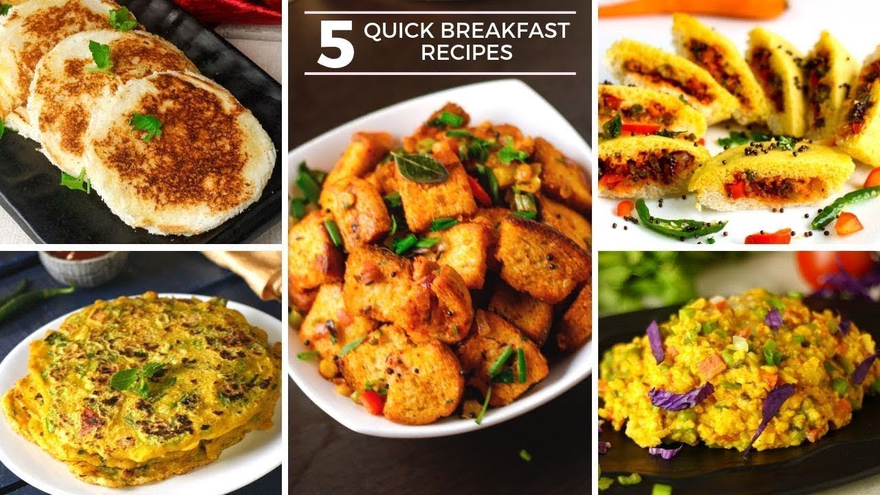 5 Quick Breakfast Recipes | 5 नाश्ते की झटपट रेसिपी | Easy Nashta - YouTube