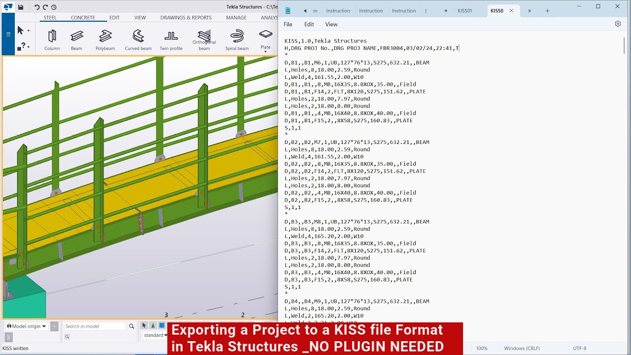 Exporting a Project to a KISS file Format in Tekla Structures _NO ...