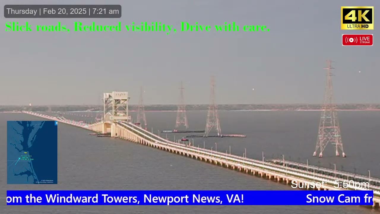 🔴 LIVE Snow Cam | Windward Towers, Newport News, VA | February 20, 2025 ...