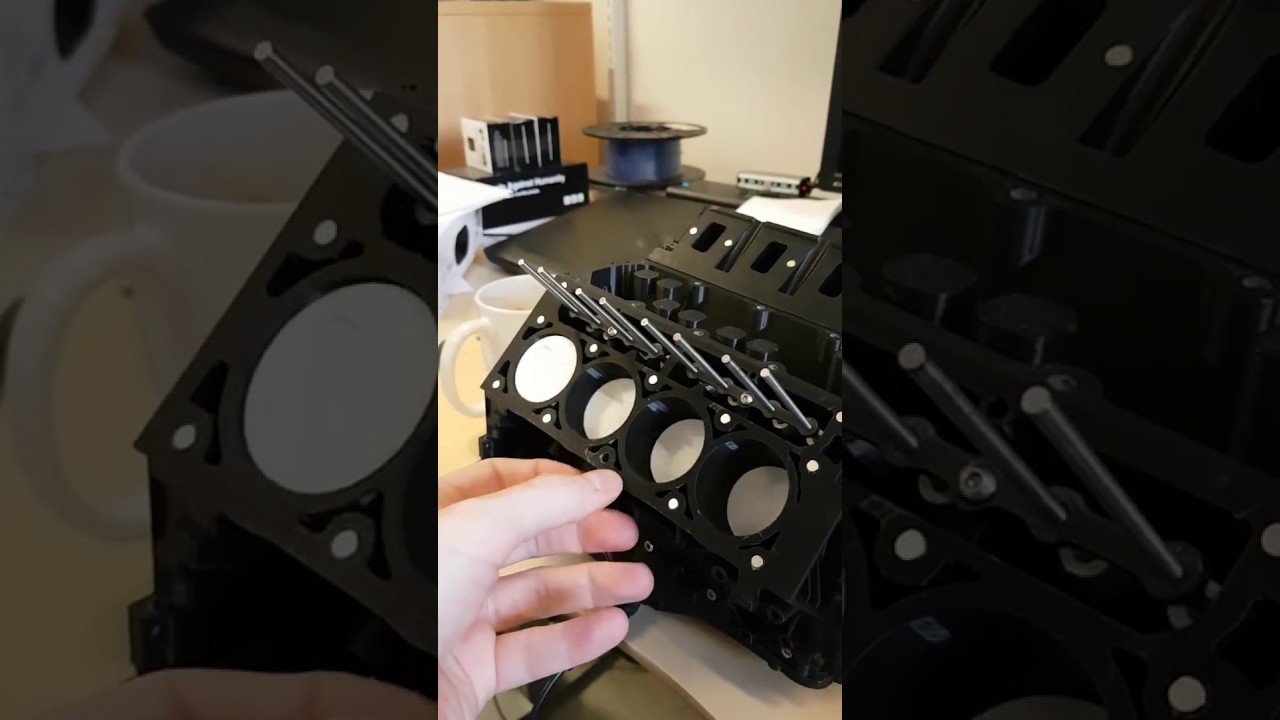 3D printed LS3 Chevy Engine model - YouTube