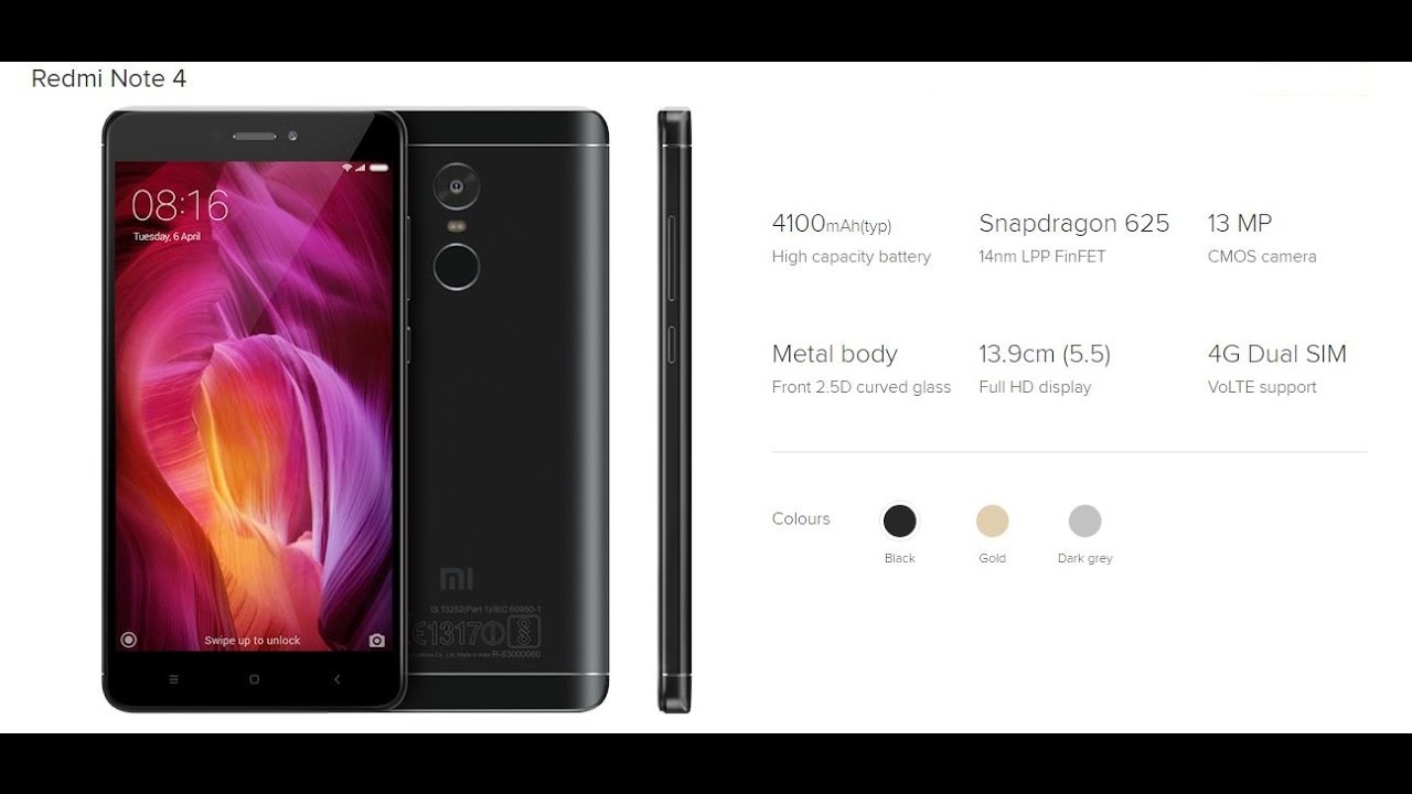 Redmi Mi Note 4 Unboxing & Specification - YouTube