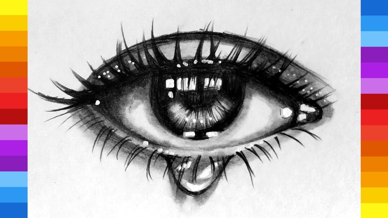 How to Draw a Realistic Tearful Eye Easy - Pencil Drawing Tutorial ...