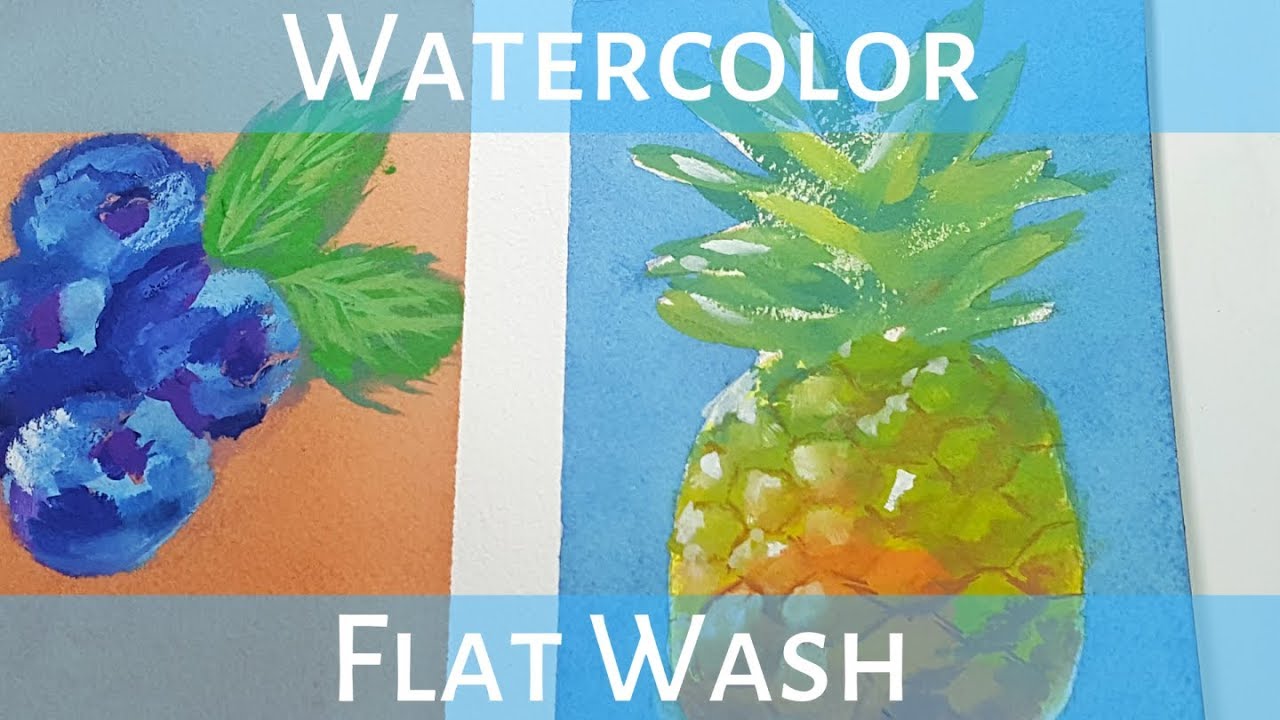 How to paint a Flat Wash in Watercolor | Tutorial [Bonus: Gouache ...