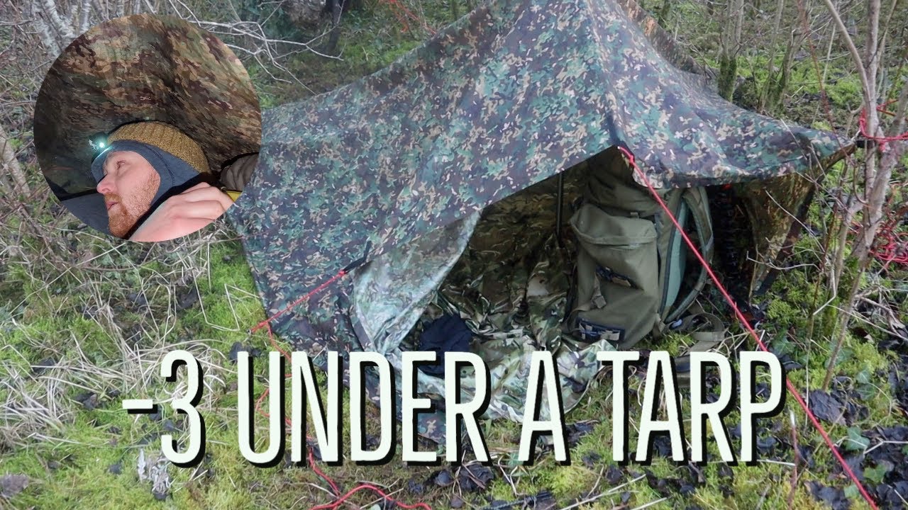 winter camping under a tarp - YouTube