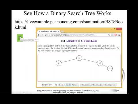 Daniel Liang Java Sections 25.1 to 25.6 Binary Search Tree Part 1 - YouTube