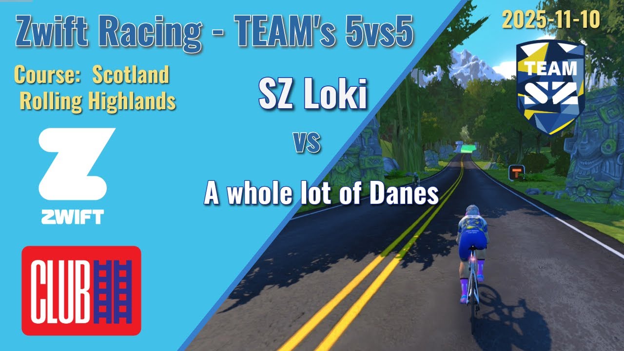 Zwift Racing Club Ladder .. A whole lot of Danes vs SZ Loki (5vs5 ...