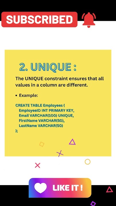SQL Constraints ️ #viralvideo #youtubeshorts #youtube #trending #impossible #music #bollywood ...