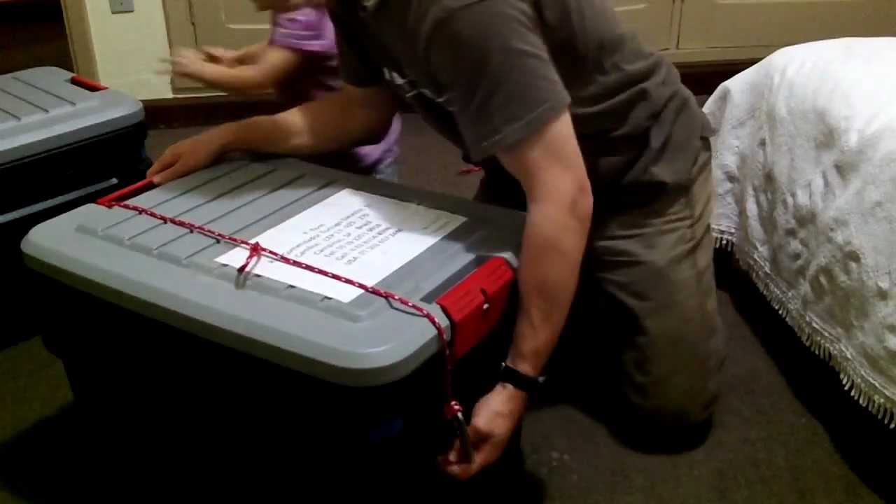 Tying up Action Packers for Travel - YouTube