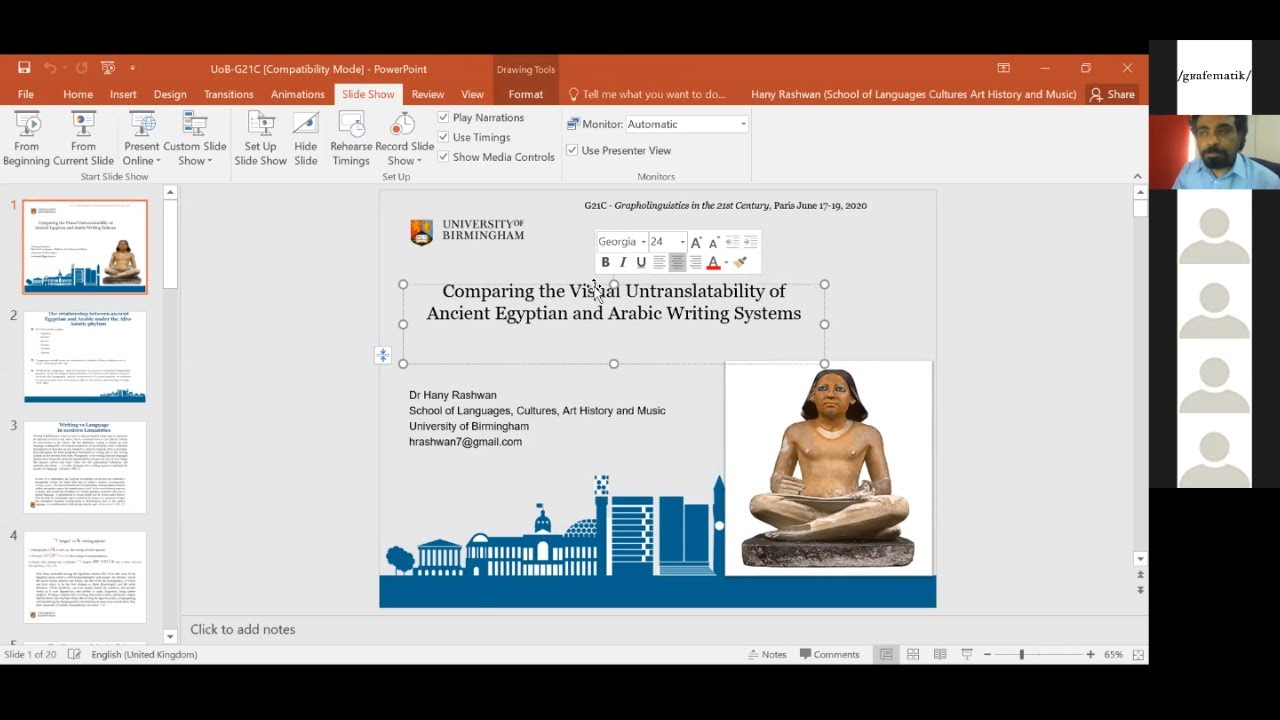 Hany Rashwan: Comparing the Visual Untranslatability of Ancient ...