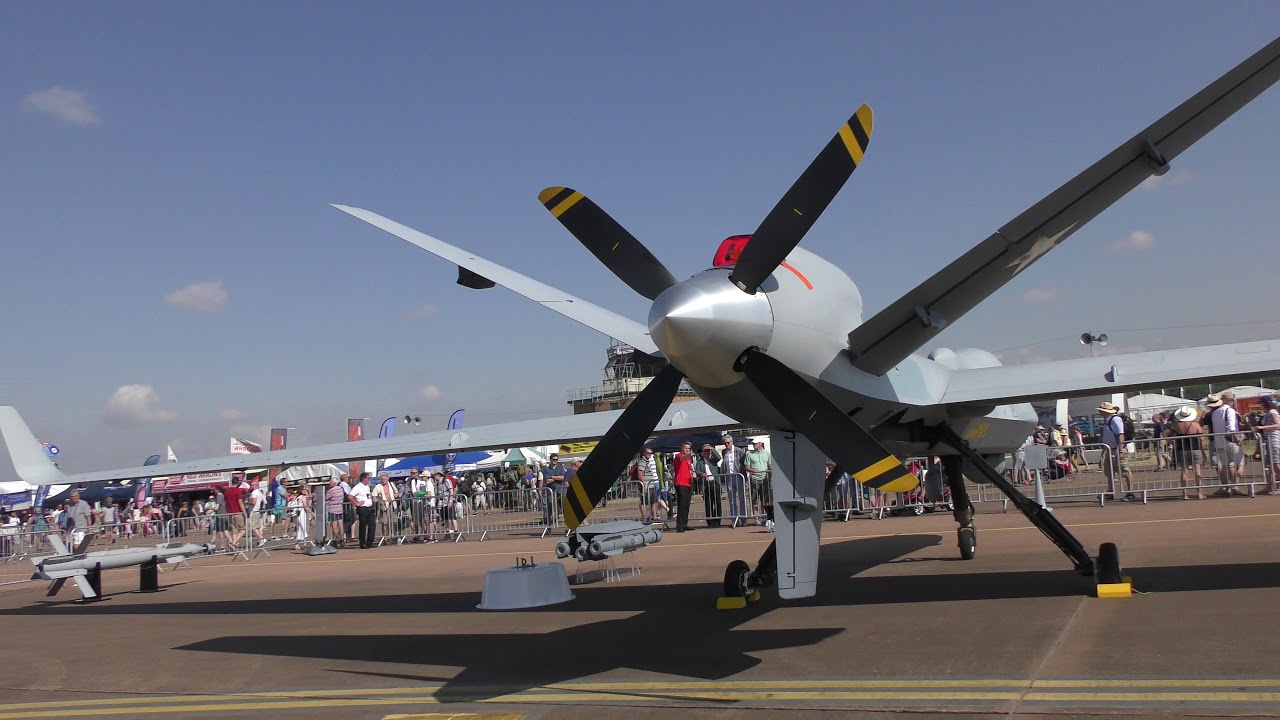 upload MQ 9B SkyGuardian Protector Drone at RIAT after 24hr flight from ...