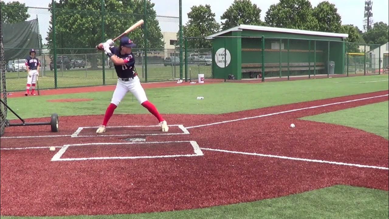 Zac Taylor Hitting - Mid Atlantic Red Sox - Filmed June 2023 - www.PlayInSchool.com - YouTube