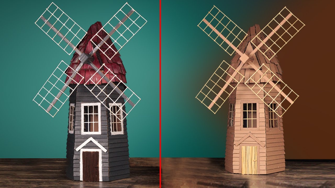 How to make a Windmill House! Easy tutorial for kids | Cardboard ...