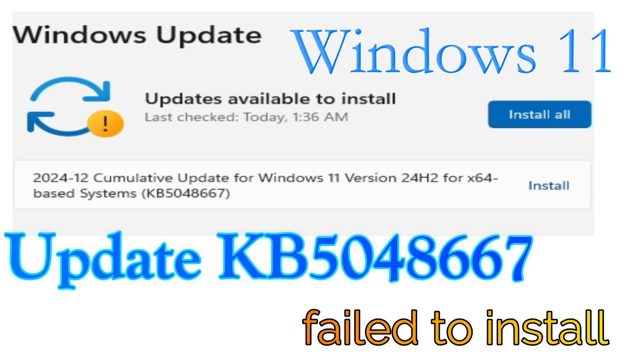 How to fix Update KB5048667 failed to install in Windows 11 - YouTube