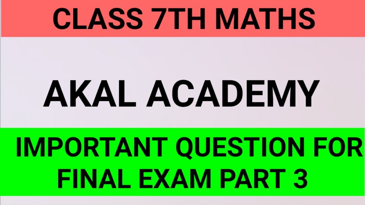 Important Questions For Class 7th Final Term part 3 YouTube Important Questions For Class 7th Final Term part 3 YouTube