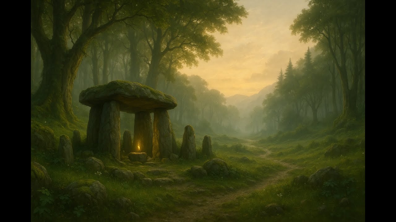 🌧️ HIDDEN GROVE WITH RAIN & MOSS — Celtic Harp in the Sacred Forest ...