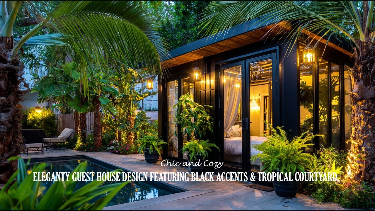 Chic and Cozy | Elegant Small Guest House Design Featuring Black ...