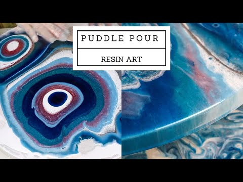 Resin Art Puddle Pour FLUID ART TECHNIQUE - YouTube