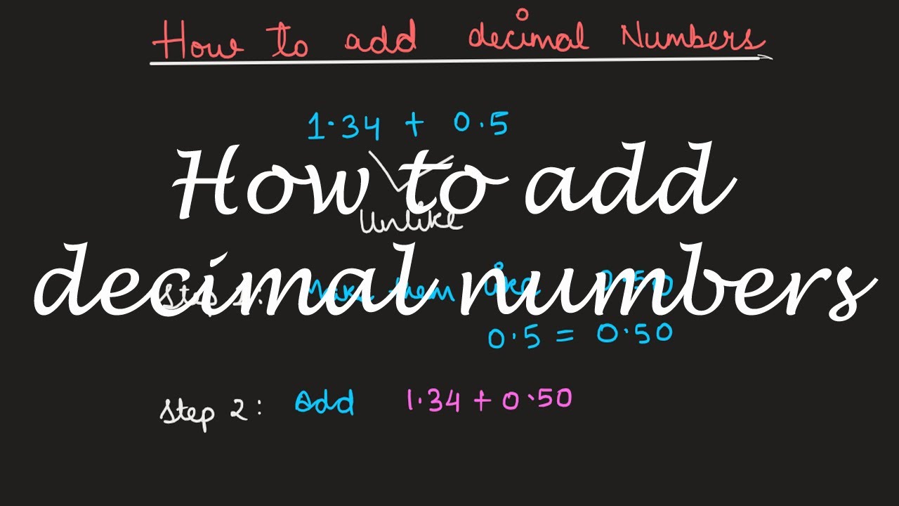 How to add decimal numbers | addition of decimal numbers | Study with ...