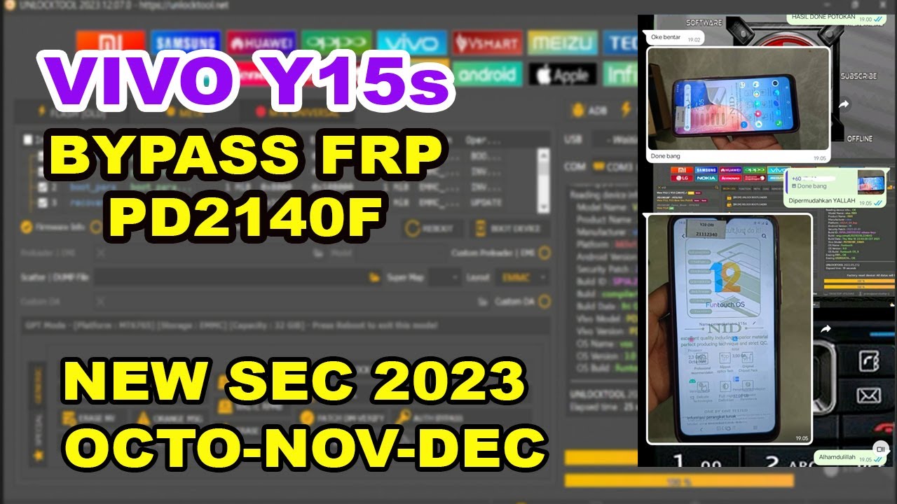 Vivo Y15s Bypass FRP New Sec via Unlocktool - YouTube