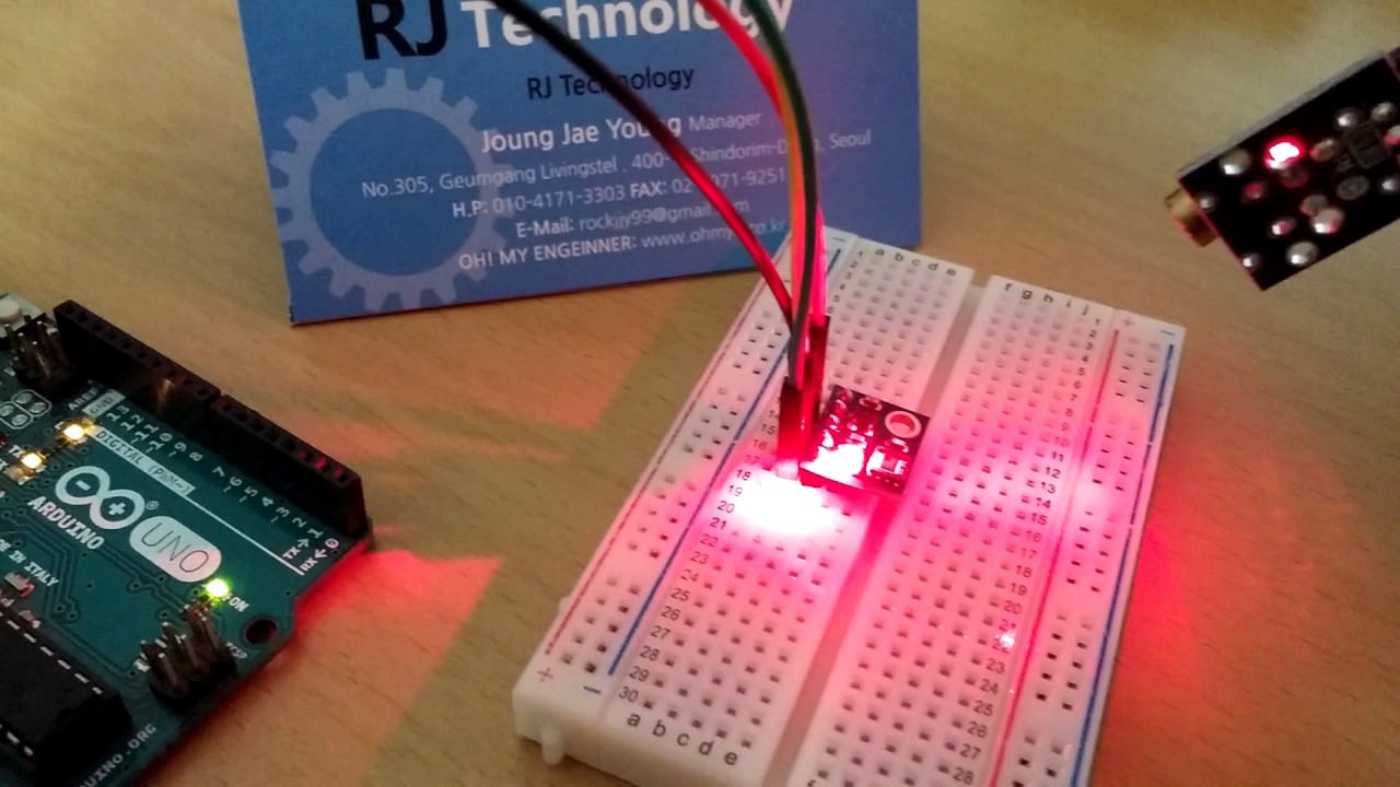 Arduino Uno 로 ML8511 자외선 UV센서를 사용해 실내 UV 출력해 보기 - YouTube