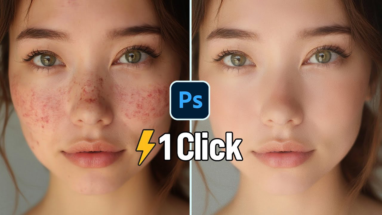 Fix Acne in Photoshop with 1-Click Action (Free Download) 🎯 - YouTube