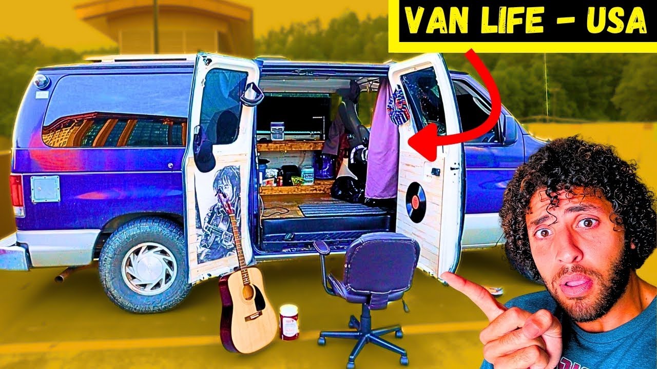 Morando em uma Van nos Estados Unidos 🏔️🚐🇺🇸 - Começamos em California ...