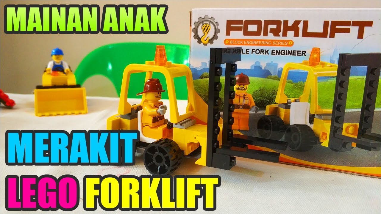 Mainan Anak FORKLIFT Double Fork Engineer • Lego Forklift Truck Speed ...